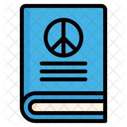 Peace Icon Download In Colored Outline Style