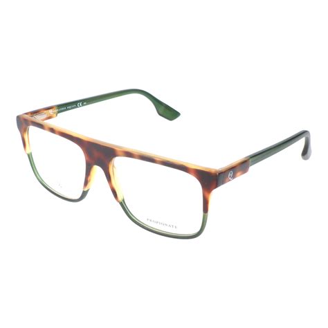 Straight Brow Thick Top Rectangle Frame Havana Green Designer Glasses Touch Of Modern