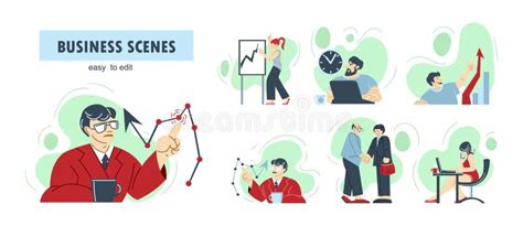 People And Business Collection Of Illustrations On The Theme Of