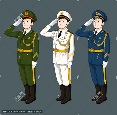 三军仪仗队 三军插画 卡通 学校文化墙 小学文化墙 建党节海报 手绘 手绘插画 插画 校园文化墙 海陆空人物卡通 海陆空插画 积少成多 花瓣网