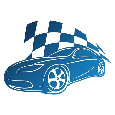 Premium Vector Car Silhouette And Checkered Flag