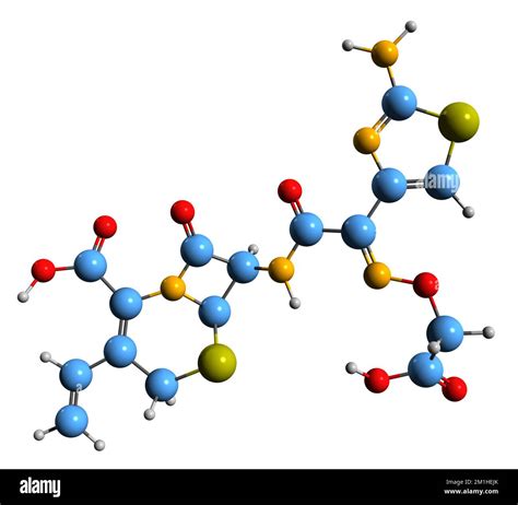 3d Image Of Cefixime Skeletal Formula Molecular Chemical Structure Of