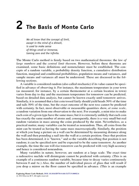 2 The Basis Of Monte Carlo2012exploring Monte Carlo Methods Pdf