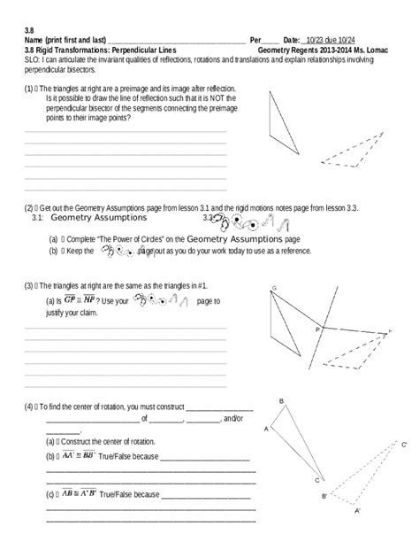 66 Polygons Parallel And Perpendicular Lines 021214 Doc Template Pdffiller