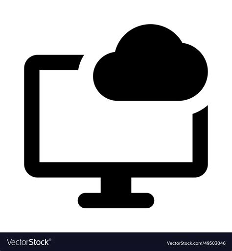 Desktop Data Storage Connected To The Cloud Vector Image