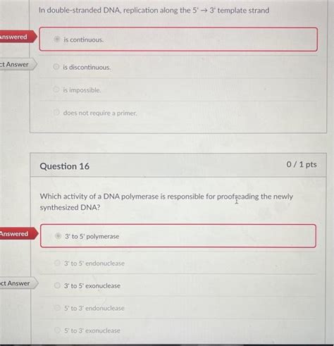 Solved In Double Stranded Dna Replication Along The 5′→3′