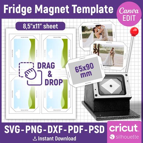 65mmx90mm Fridge Magnet Template Magnet Maker Template Magnet Machine