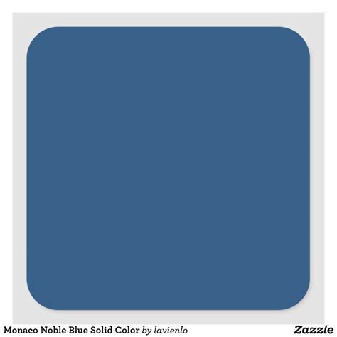 Monaco Noble Blue Solid Color Square Sticker Zazzle Solid Color