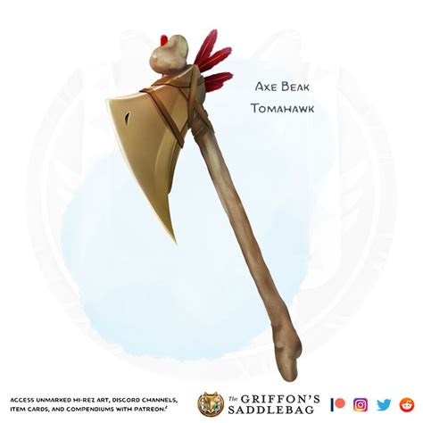 The Griffons Saddlebag Axe Beak Tomahawk Weapon Handaxe Scrolller