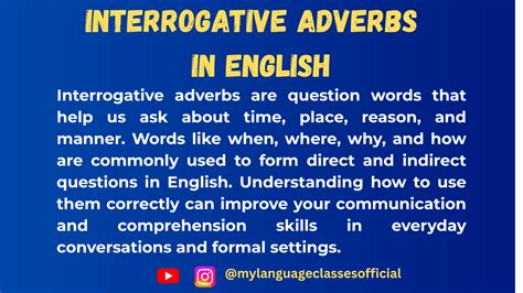 Interrogative Adverbs In English Grammar Rules Usage And Examples My Language Classes