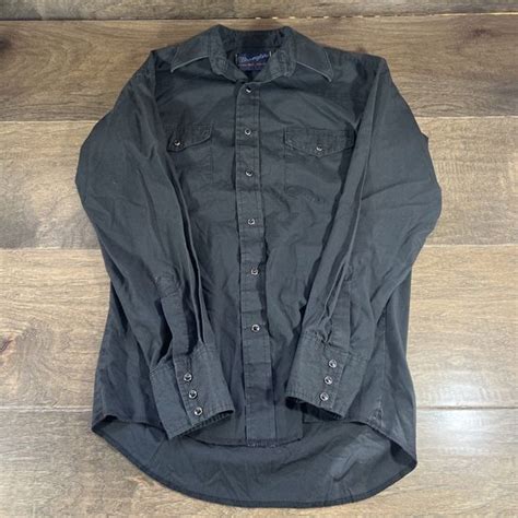 Wrangler Shirts Wrangler Shirt Western Mens Sm Black Pearl Snap