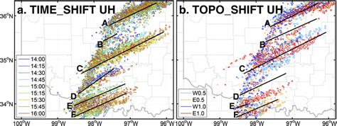 Ensemble Spaghetti Plots Of 180 M 2 S 22 Updraft Helicity Contours Of Download Scientific