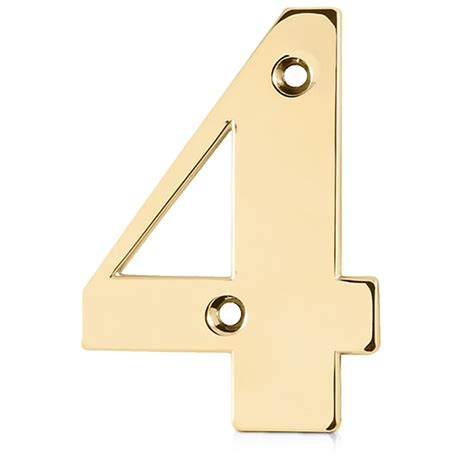 Xfort Front Door Number Number 4 Polished Brass