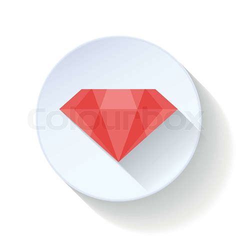 Ruby Flat Icon Stock Vector Colourbox