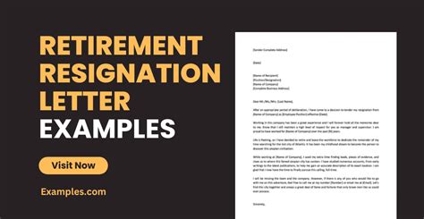 Retirement Resignation Letter Example Edit And Download