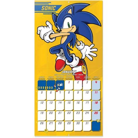2026 Sonic The Hedgehog Square Wall Calendar