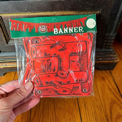 Vintage Happy Birthday Banner In Original Package Made In Japan