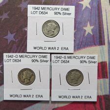 1942 S Mercury Silver Dime Coin Value Prices Photos And Info
