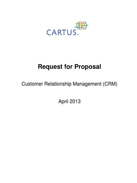 Cartus Crm Rfp Template Latest 2 Request For Proposal Customer