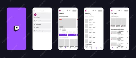 Premium Vector Twitch Mobile Interface Twitch Screen Social Media