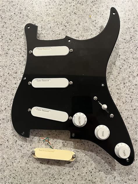 Lace Sensor Gold Pickup Set Pre Wired Stratocaster Pickguard Reverb