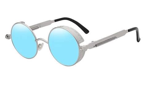 Turquoise Blue Round Mirror Sunglasses For Men Classy Men Collection