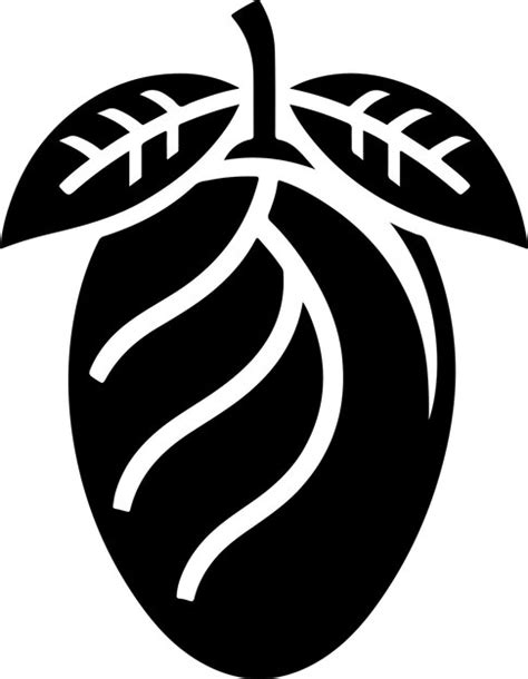 Mango Symbol With Leaf Icon Silhouette01 Premium Ai Generated Vector