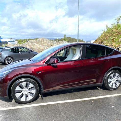 New Cherry Red Model Y White Interior R Teslamodely
