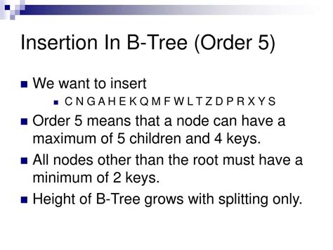 ppt b tree operations powerpoint presentation free download id 5080347