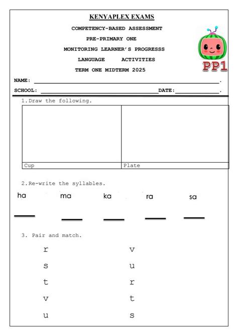 Pp1 Language Activities Mid Term 1 Exam 2025