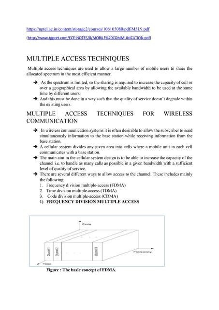 Frequency Division Multiplexing Access Fdma Ppt