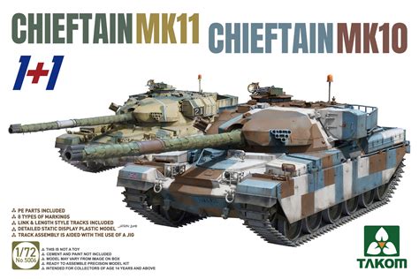 Takom 172 Chieftain Mk11chieftain Mk10 11 Plastic Model Kit