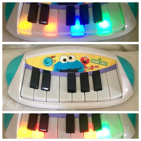 Sesame Street Cookie Monster And Elmo Lets Rock Keyboard Piano Euc