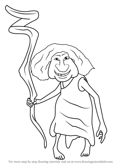 Learn How To Draw Gran From The Croods The Croods Step By Step