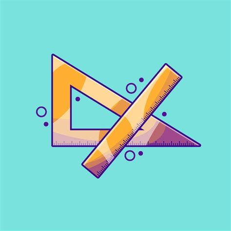 Ilustración De Geometría De Regla Triangular En Estilo De Dibujos