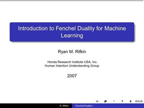 Introduction To Fenchel Duality For Machine Learning Middle Angle