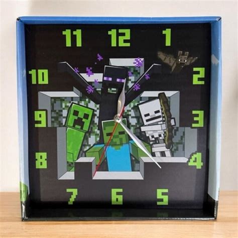 Minecraft Wall Decor Minecraft Wall Clock Block Creeper Analog