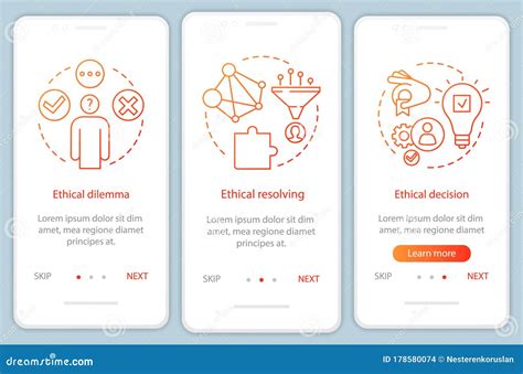 Ethical Resolving Onboarding Mobile App Page Screen Vector Template