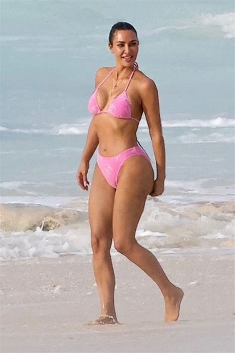 Kim Kardashian In Bikini At A Beach In Turks And Caicos 09 08 2023