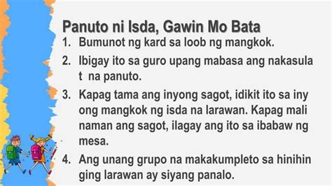 Pagsunod Sa Panuto Ppt