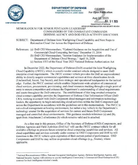 Office Of The Dod Chief Information Officer On Linkedin On August 2