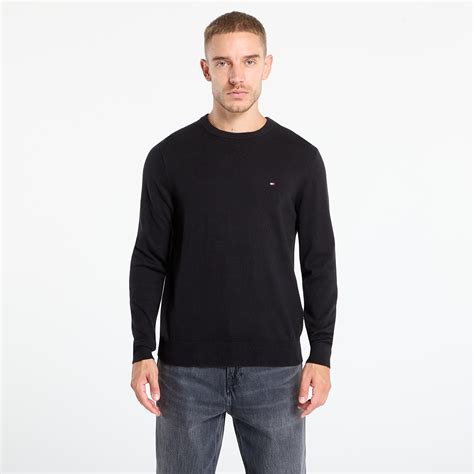 Tommy Hilfiger Pima Org Cotton Cashmere Crew Neck Black Footshop