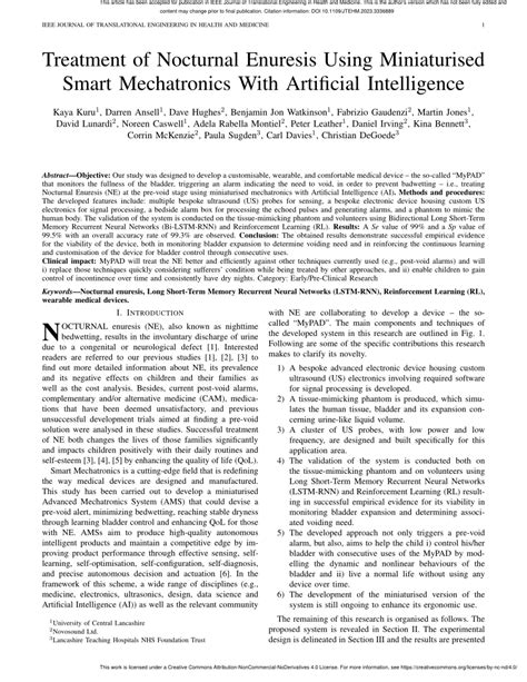 Pdf Treatment Of Nocturnal Enuresis Using Miniaturised Smart