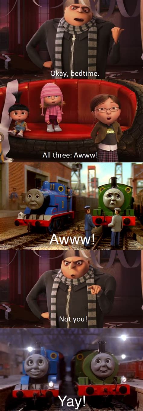 Gru Says Bedtime To Thomas And Percy By Supermarioaurelio On Deviantart