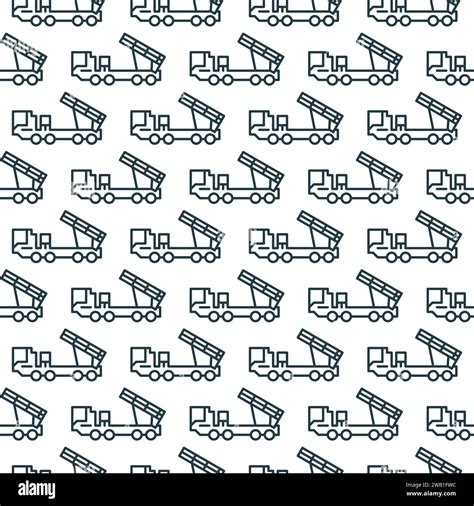 Multiple Launch Rocket System Vehicle Vector Concept Linear Seamless Pattern Stock Vector Image