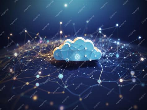 Premium Ai Image Seamless Data Flow Cloud Computing Technology Concept