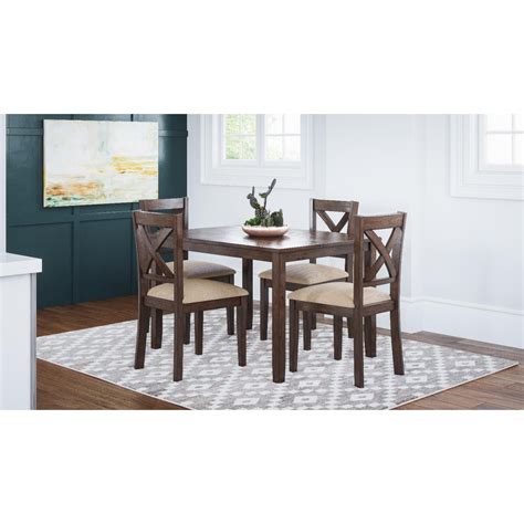 Jofran Walnut Creek 5 Pack Dining Set Dining Table With 4 Chairs