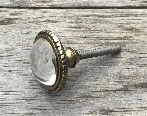 Silver Glass Knob Dresser Drawer Pull Mercury Mirror Cabinet Etsy