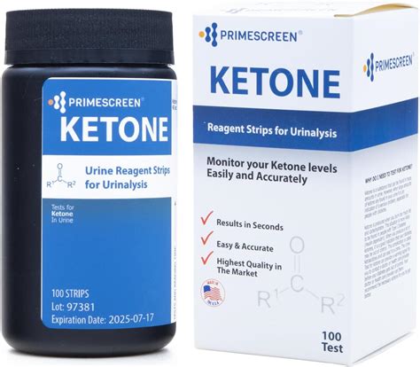 Prime Screen Ketone Test Strips Testing Ketosis Based On