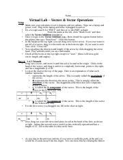 Virtual Lab Vectors Vector Operations Simulation Course Hero